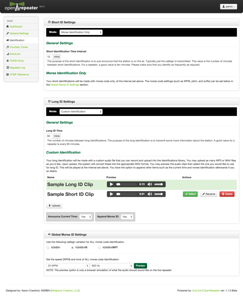 Setting Up Identification – OpenRepeater Project
